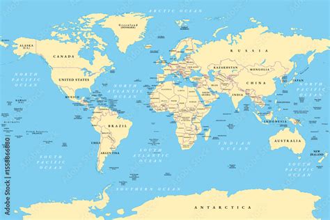 World General Reference Map Political Divisions Political Map With