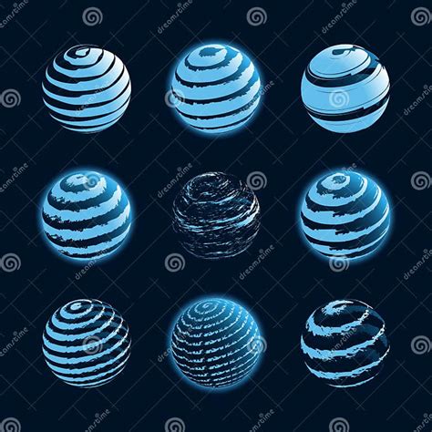 Blue Planet Icons Stock Vector Illustration Of Logo 74387271