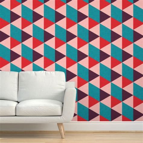 Mod Triangle Pattern Wallpaper Spoonflower Pattern Wallpaper