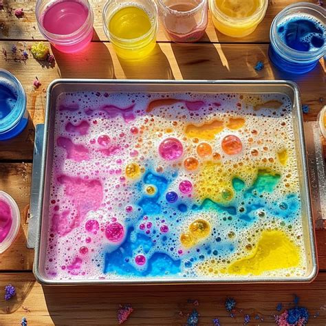 Fizzing Colors Baking Soda And Vinegar Experiment