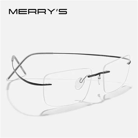 Merrys Design Pure Titanium Rimless Optical Glasses Men Women Frameless