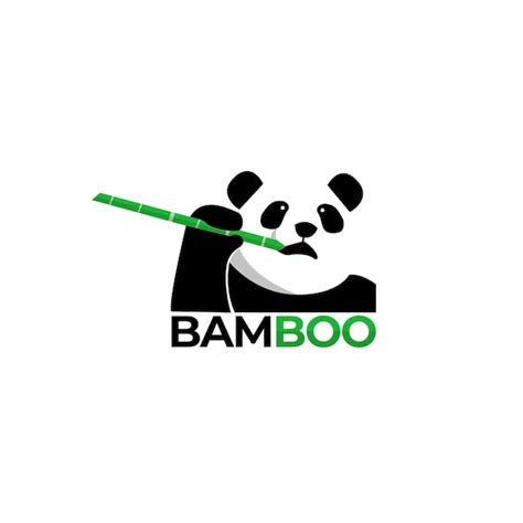 Logo Panda Bambu Vetor Premium