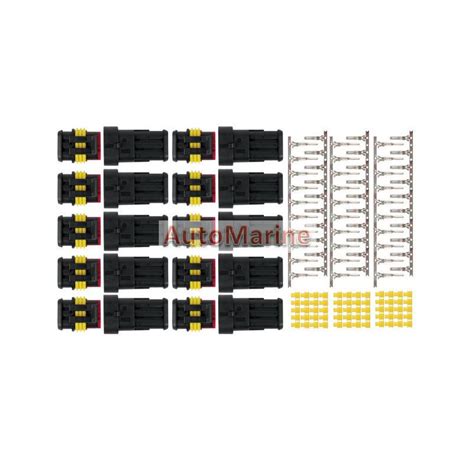 Weatherproof 3 Way Electrical Terminal Connector Set
