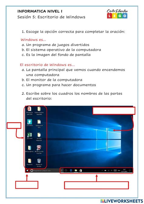 Escritorio De Windows Worksheet Artofit