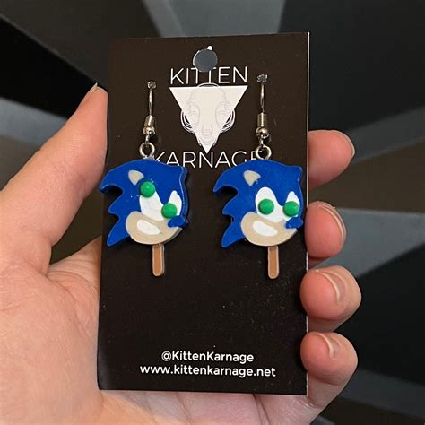 3d Printed Sonic The Hedgehog Popsicle With Gumball Eyes Ice Cream Ear