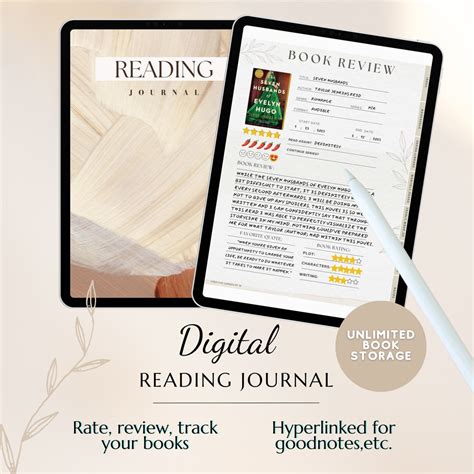 digital reading journal book review and library tracker for goodnotes