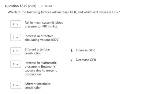Solved Question 18 1 Point V Saved Which Of The Following