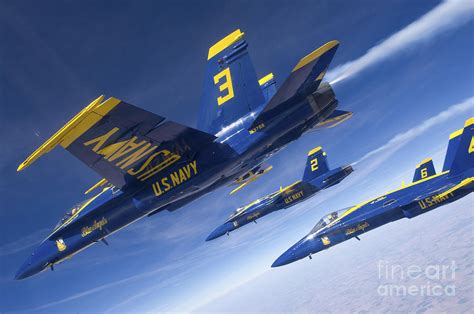 Fa 18 Hornets Of The Blue Angels Fly Photograph By Stocktrek Images