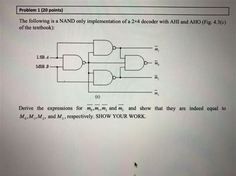 Solved Problem 1 20 Points The Following Is A NAND Only Chegg Com