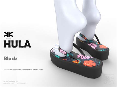 Second Life Marketplace Hula Sandals Black Kokoia