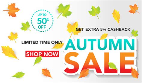 글자와가 판매 플라이어 템플릿입니다 밝은 잎을가 포스터 카드 레이블 배너 디자인입니다 벡터 일러스트 레이 션 10월에 대한 스톡 벡터 아트 및 기타 이미지 Istock