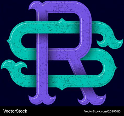 Rs Monogram Crossed Letters Intertwined Letters Vector Image