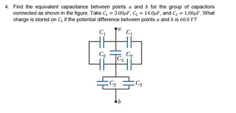 Solved Find The Equivalent Capacitance Between Points A Chegg