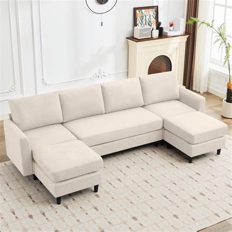 Justlet Modular Couches And Sofas Sectional With Chenille Fabric 6 Seat Sectional Sofa With