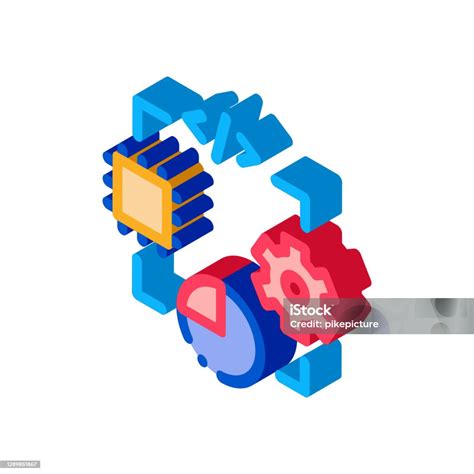 微晶元程式設計代碼機械齒輪和資訊圖等軸測圖示向量圖向量圖形及更多一個物體圖片 一個物體 互聯網 互聯網瀏覽器 Istock