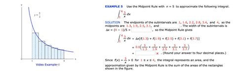 Solved Use The Midpoint Rule With N 5 To Approximate The Chegg