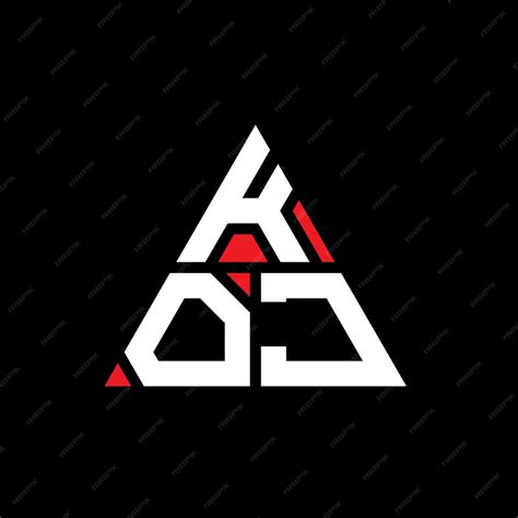 Koj Dreieckbuchstaben Logo Design Mit Dreiecksform Koj Dreieckslogo
