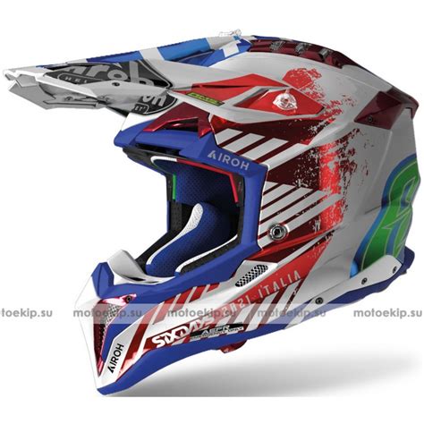 Шлем кроссовый Airoh Aviator 3 Six Days Italy 2021 Carbon купить по ...