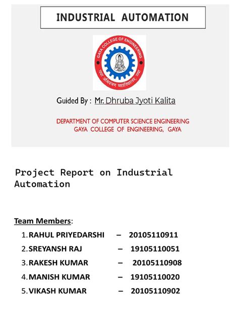 Project Report On Industrial Automation Pdf