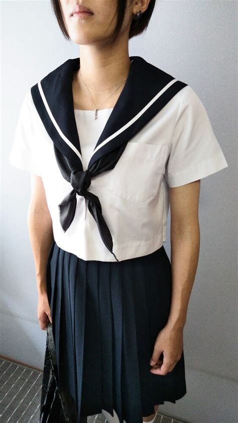 制服市場 愛知県 愛知県立岡崎商業高校夏服セット伝統のホワイトライン襟