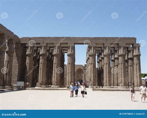 Square With Ancient Columns Editorial Image Image Of Egypt Night