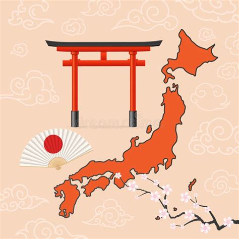 Japan Concept With Realistic Detailed 3d Element Vector Stock Vector