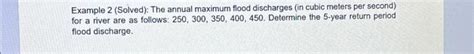 Solved Example 2 Solved The Annual Maximum Flood