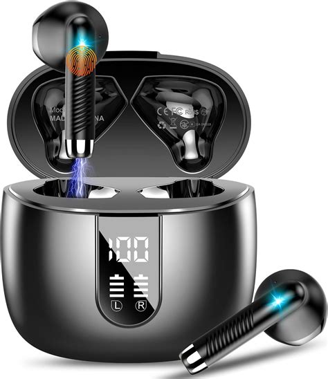 Jp ワイヤレスイヤホン Bluetooth イヤホン 【2024最新設計】 Bluetooth5 3技術 蓋を開けたら瞬間接続 ブルートゥース Ledディスプレイ表示