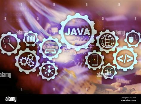 Java Programming Concept Virtual Machine On Server Room Background