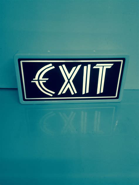 Exit Sign Light Art Deco Vintage Style Black White W LED Etsy