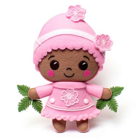 Premium Photo There Is A Small Doll With A Pink Dress And Hat