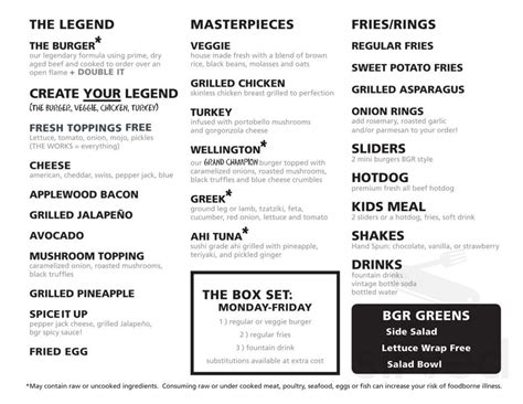 Bgr Burgers Grilled Right Menu In Annapolis Maryland Usa
