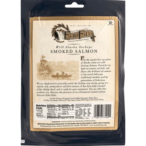 Echo Falls Salmon Wild Alaskan Sockeye Smoked Sliced 4 Oz Shipt