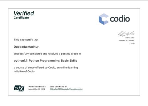 Python Coding Certification Continuouslearning Codio Edx