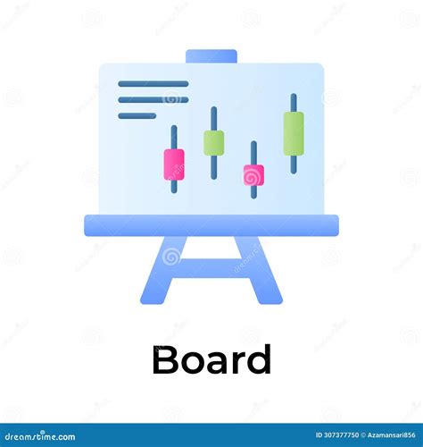 Candlestick Chart On Board Denoting Concept Icon Of Business Presentation Stock Vector