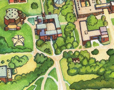 Illustrated Map Of Sussex University Campus On Behance