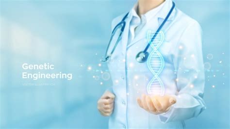 Dna 시퀀스 와이어 프레임 Dna 분자 구조 메쉬 의사가 Dna 코드를 손에 들고 유전 공학 과학 및 기술 개념 벡터 일러스트