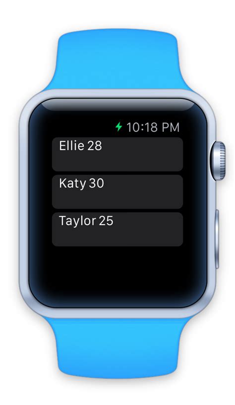 Using WatchKit Tables