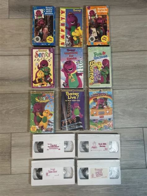 Barney Purple Dinosaur Vhs Lot Of 13 Tapes Vintage Waiting For Santa