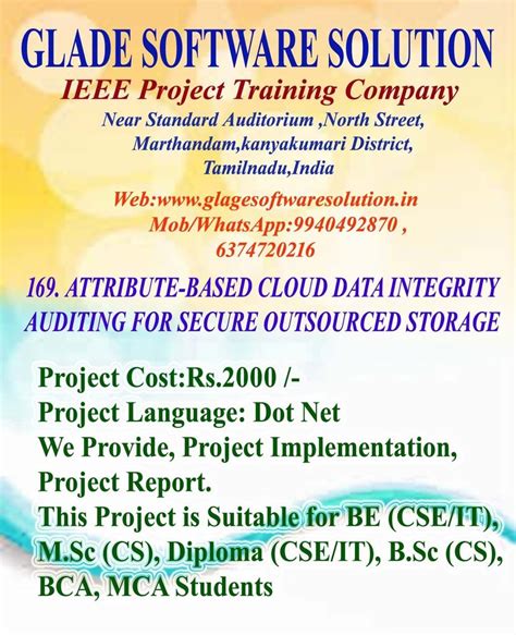 Attribute Based Cloud Data Integrity Auditing For Secure Outsourced Storage Dot Net In