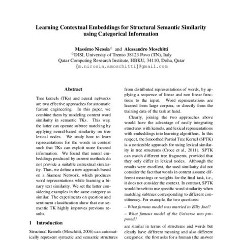 learning contextual embeddings for structural semantic similarity using