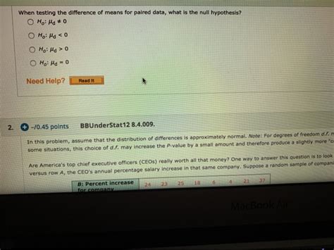 Solved When Testing The Difference Of Means For Paired Data