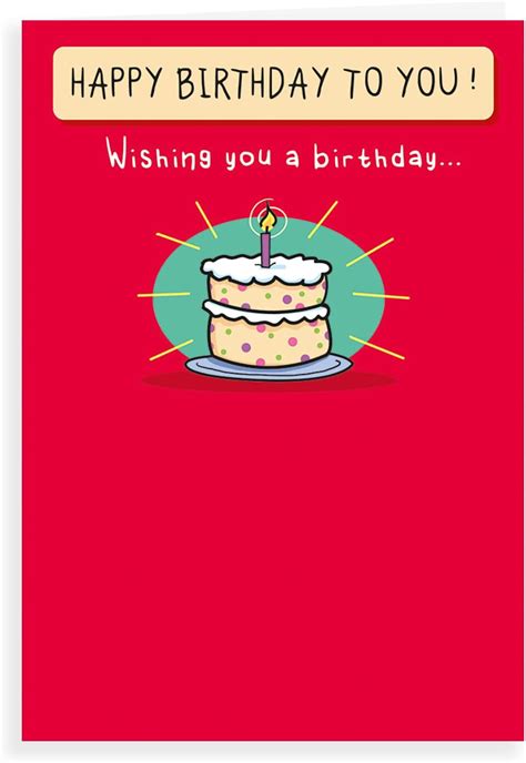 Regal Publishing Humour Funny Birthday Card Cake On Red 7 X 5 Inches