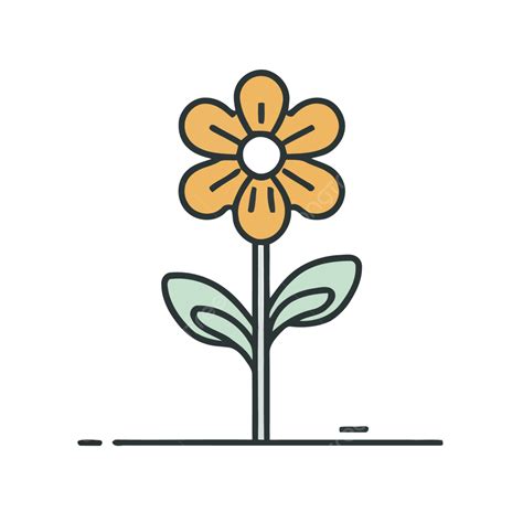 밝은 색상 배경의 꽃 아이콘 벡터 흰색 배경에 단일 꽃을 묘사하는 직계 아이콘 플랫 아이콘 및 드리블에 의한 벡터 일러스트