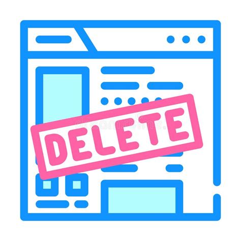 Delete Account Color Icon Vector Illustration Stock Illustration