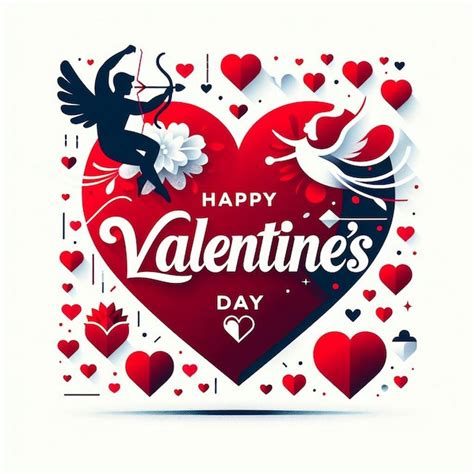 Premium Photo Vibrant Valentines Day Minimalist Greeting Card Happy
