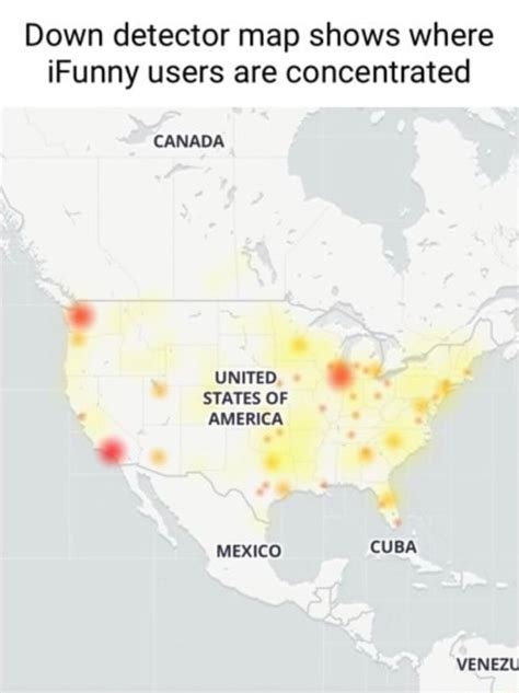 Down Detector Map Shows Where Funny Users Are Concentrated Canada