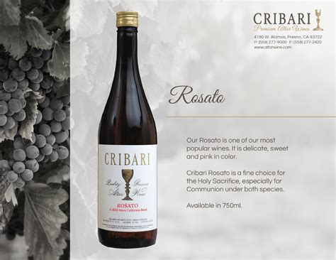 Sell Sheets Cribari Altar Wine