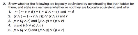 solved 2 show whether the following are logically