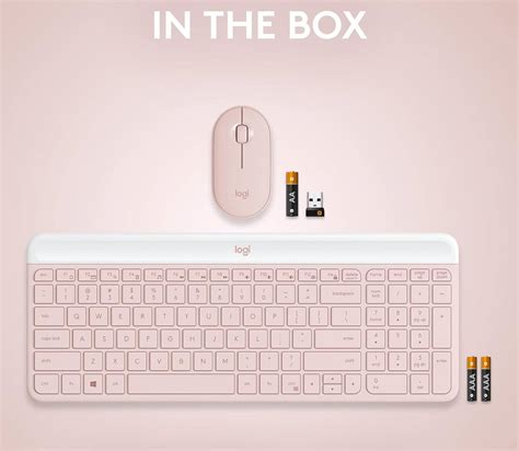 Logitech Mk470 Slim Wireless Keyboard And Mouse Combo Modern Compact Layout Ultra Quiet 2 4